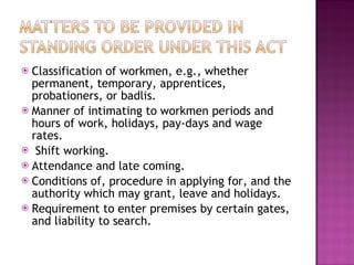 Industrial Employment (Standing Orders) A | PPT