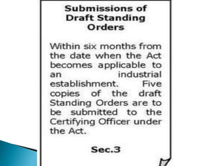 Industrial employment (standing orders) act,1946 | PPTX