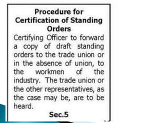 Industrial employment (standing orders) act,1946 | PPTX