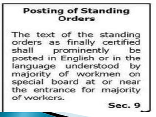 Industrial employment (standing orders) act,1946 | PPTX