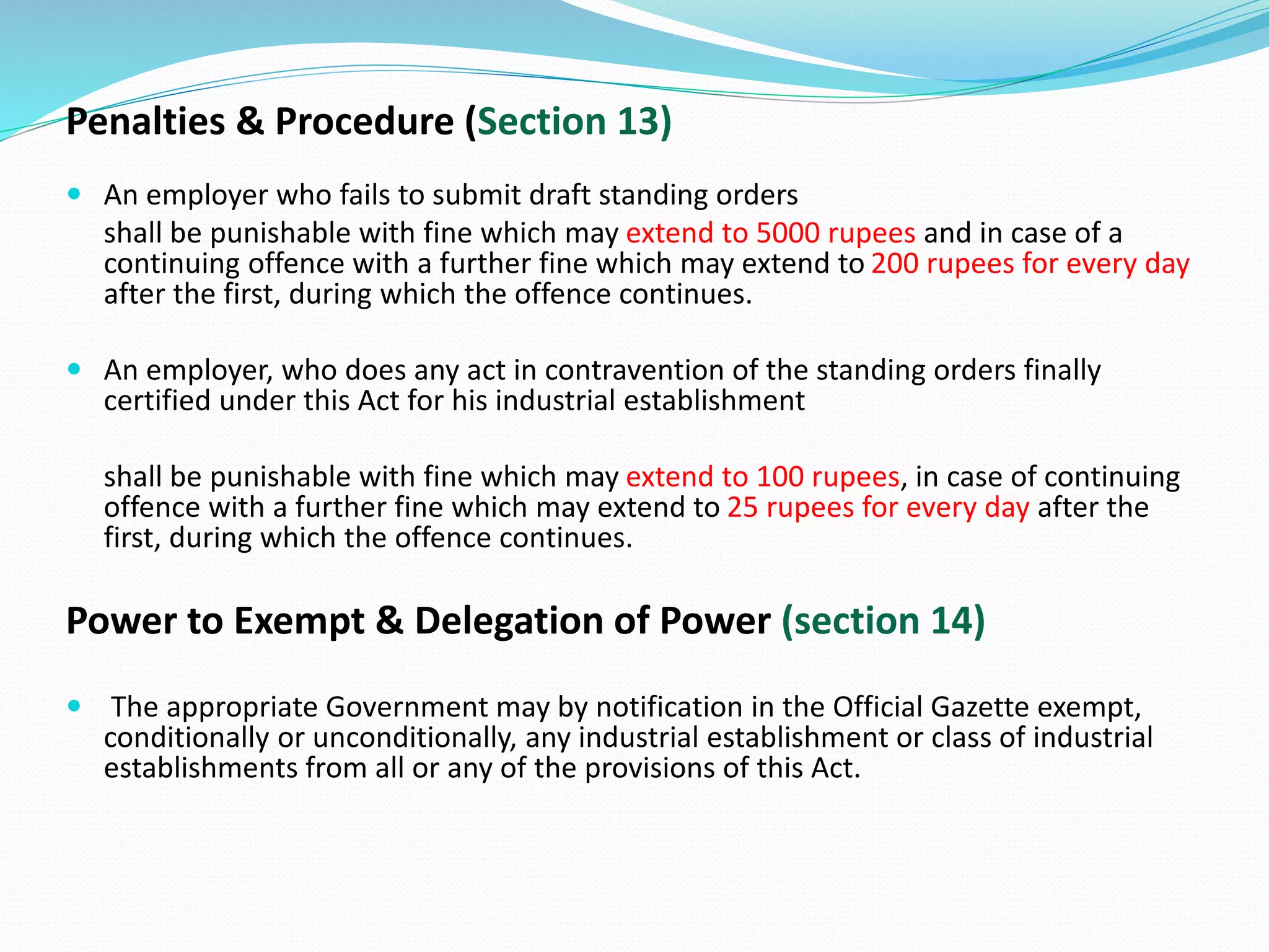 Industrial employment(standing orders ) act 1946 | PPTX