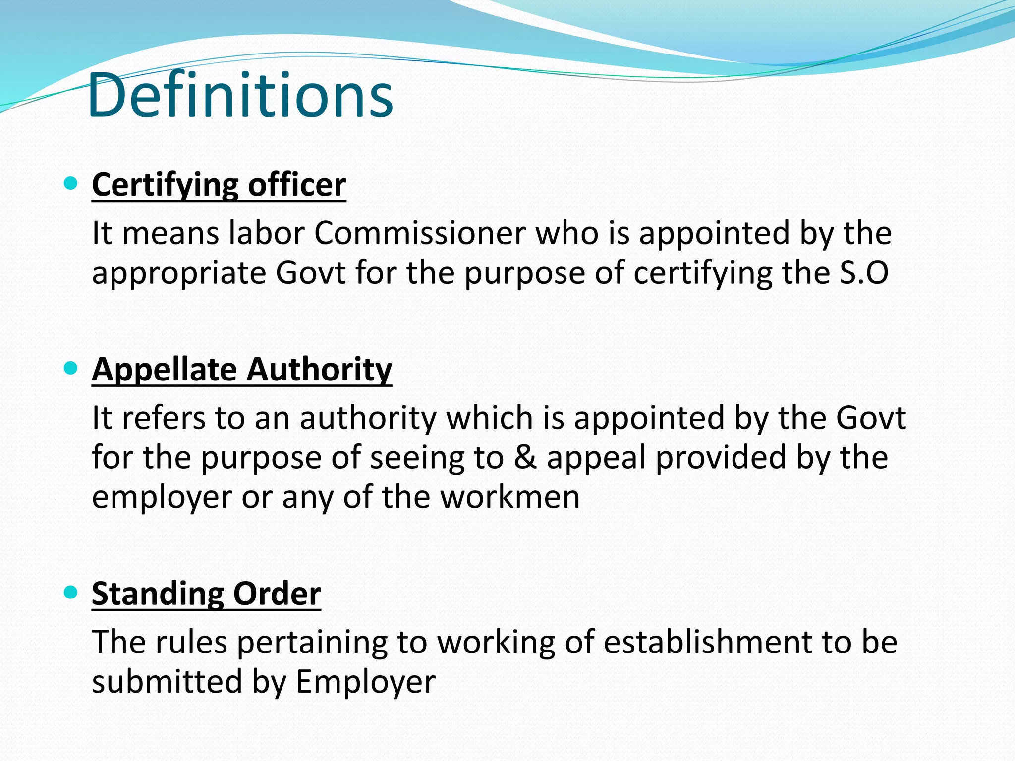 Industrial employment(standing orders ) act 1946 | PPTX