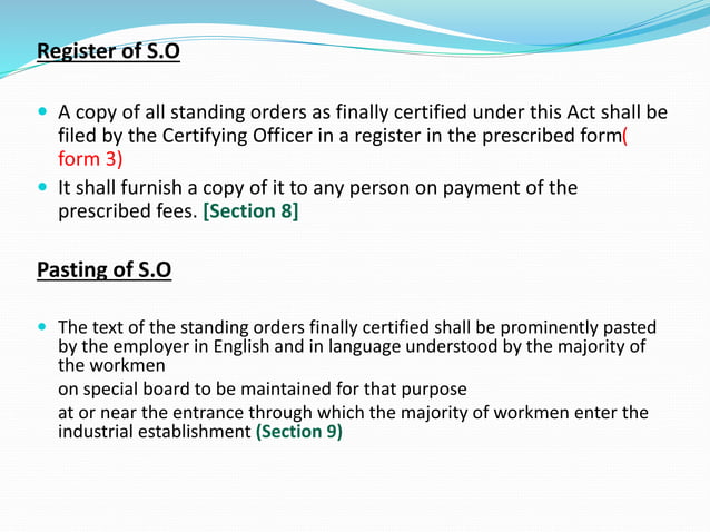 Industrial employment(standing orders ) act 1946 | PPTX | Law