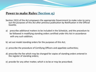 Industrial employment(standing orders ) act 1946 | PPTX