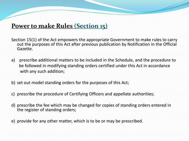 Industrial employment(standing orders ) act 1946 | PPTX | Law
