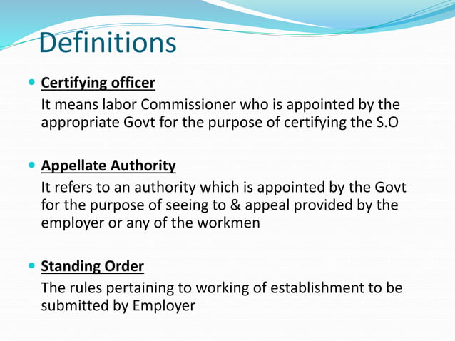 Industrial employment(standing orders ) act 1946 | PPTX | Law