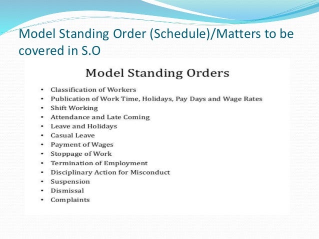 Industrial employment(standing orders ) act 1946
