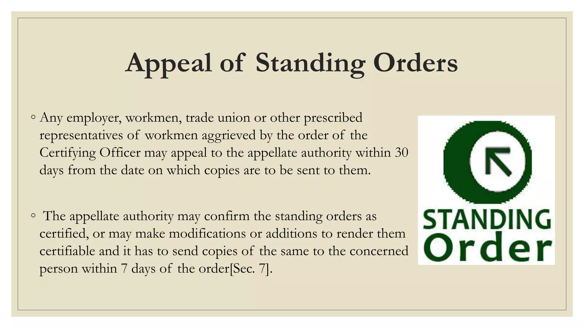 Industrial employment (standing orders) act 1946 | PPTX