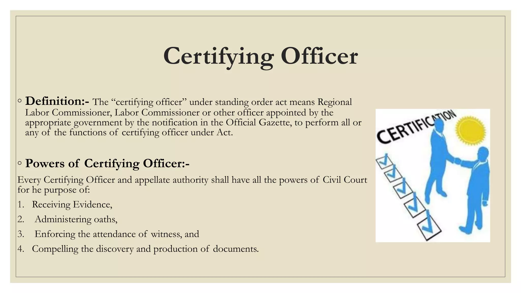 Industrial employment (standing orders) act 1946 | PPTX