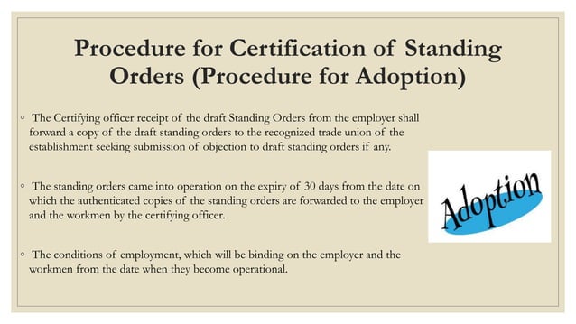 Industrial employment (standing orders) act 1946 | PPTX | Law