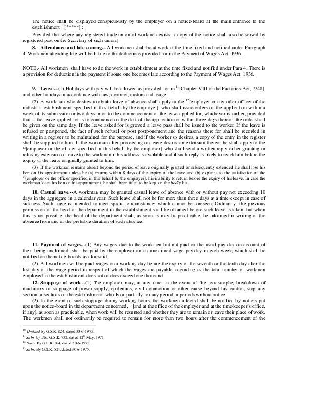 Industrial Employment standing Orders Central Rules 1946 industrial-employment-standing-orders-central-rules-1946