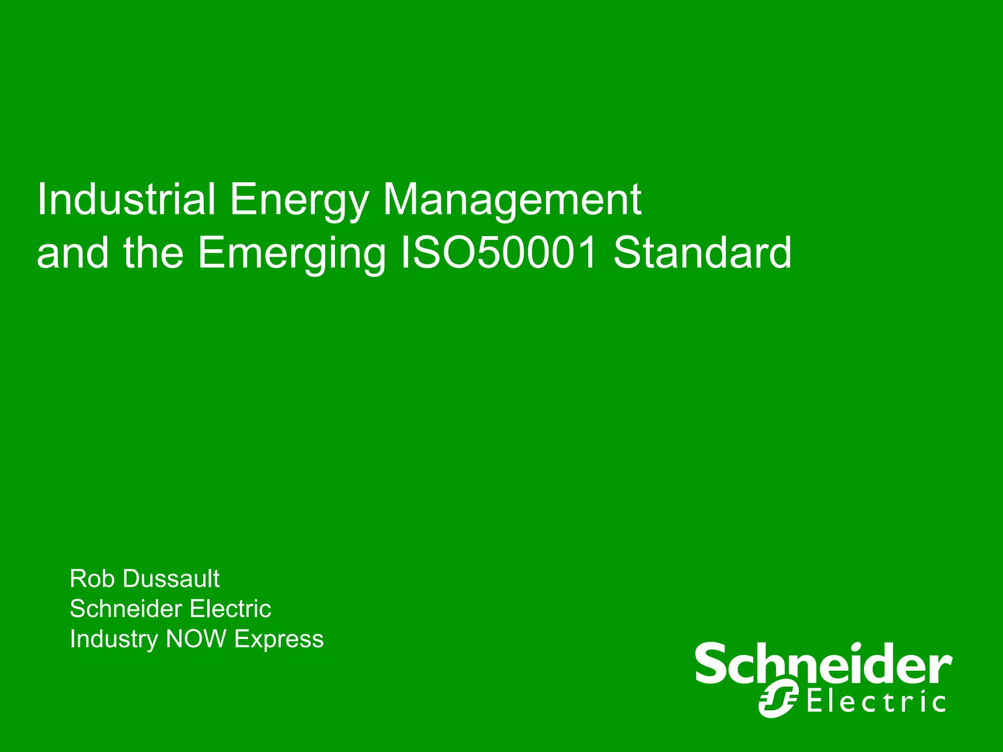 Industrial Energy Management and the Emerging ISO 50001 Standard | PDF