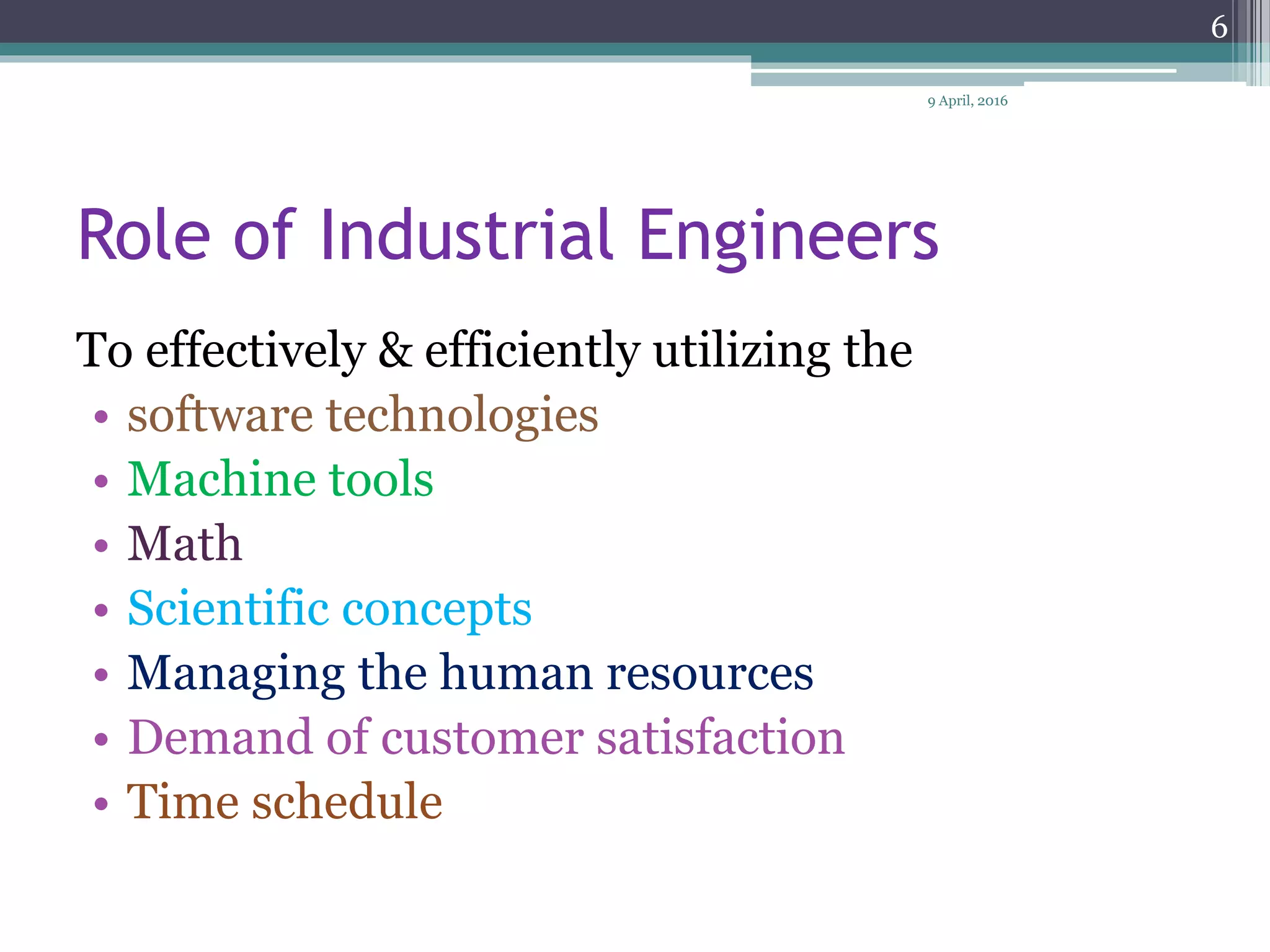 Industrial engineering for apparel production | PPT