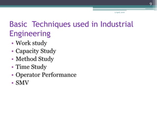 Industrial engineering for apparel production | PPTX