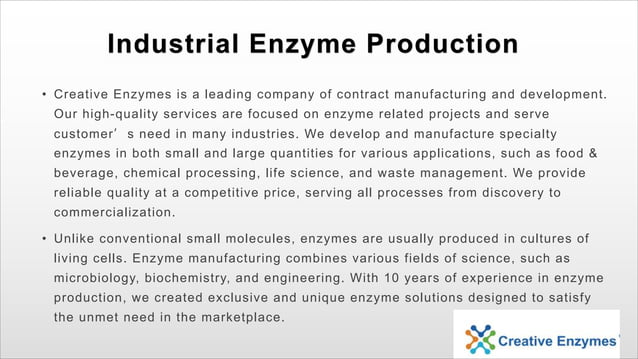 Industrial enzyme production | PDF