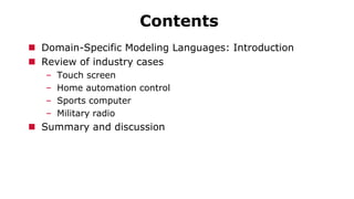 Industrial experiences on Domain-Specific Modeling | PDF