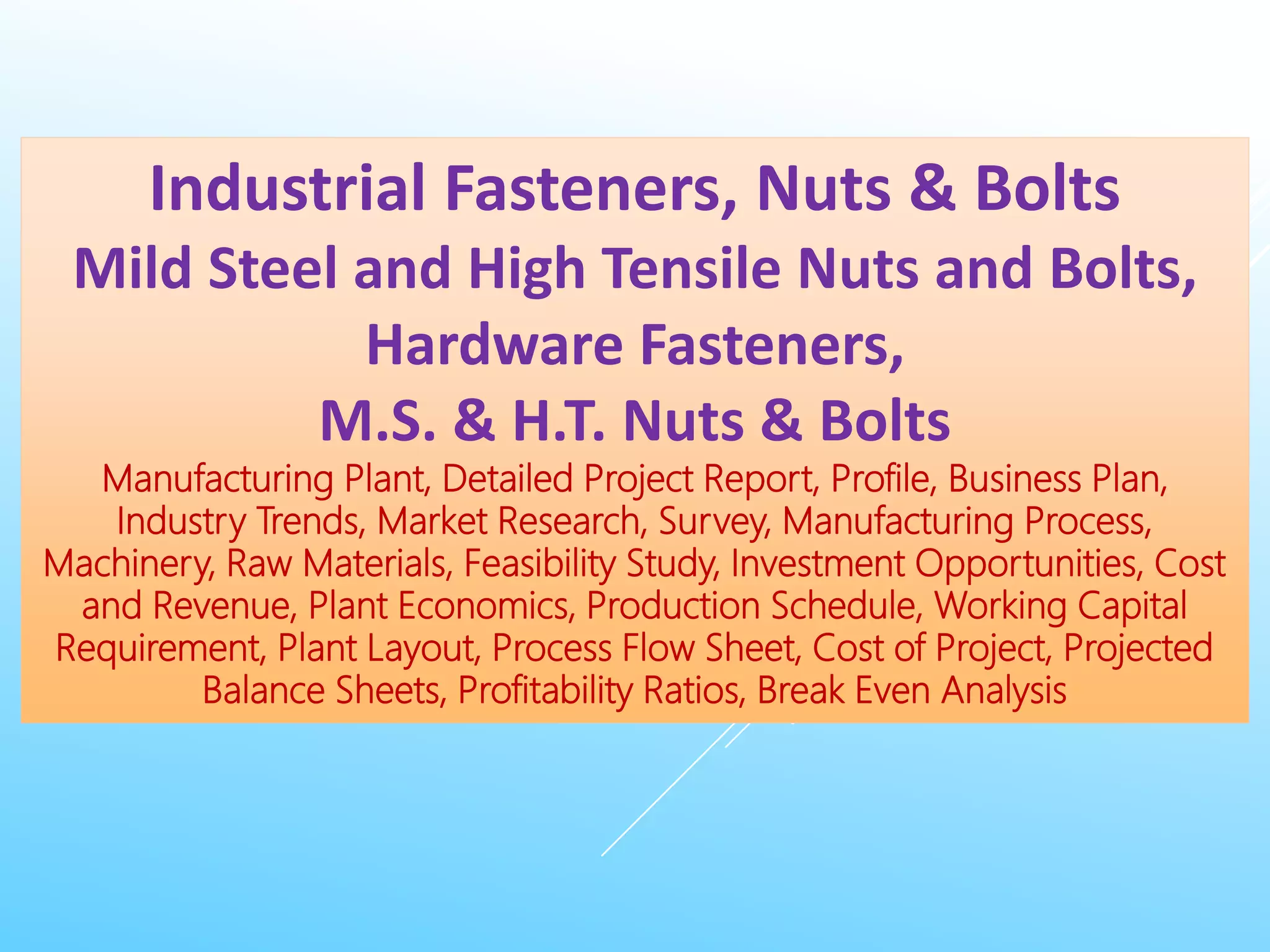 Industrial Fasteners, Nuts and Bolts, Mild Steel and High Tensile Nuts ...