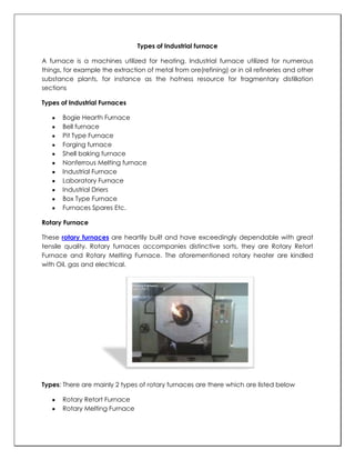 Industrial Furnace Types | DOCX