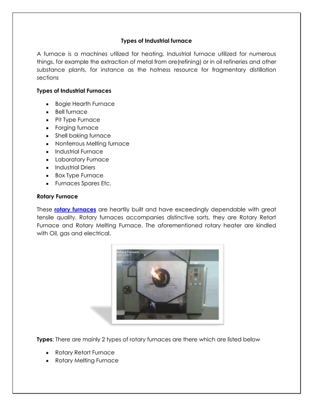 Industrial Furnace Types | PDF