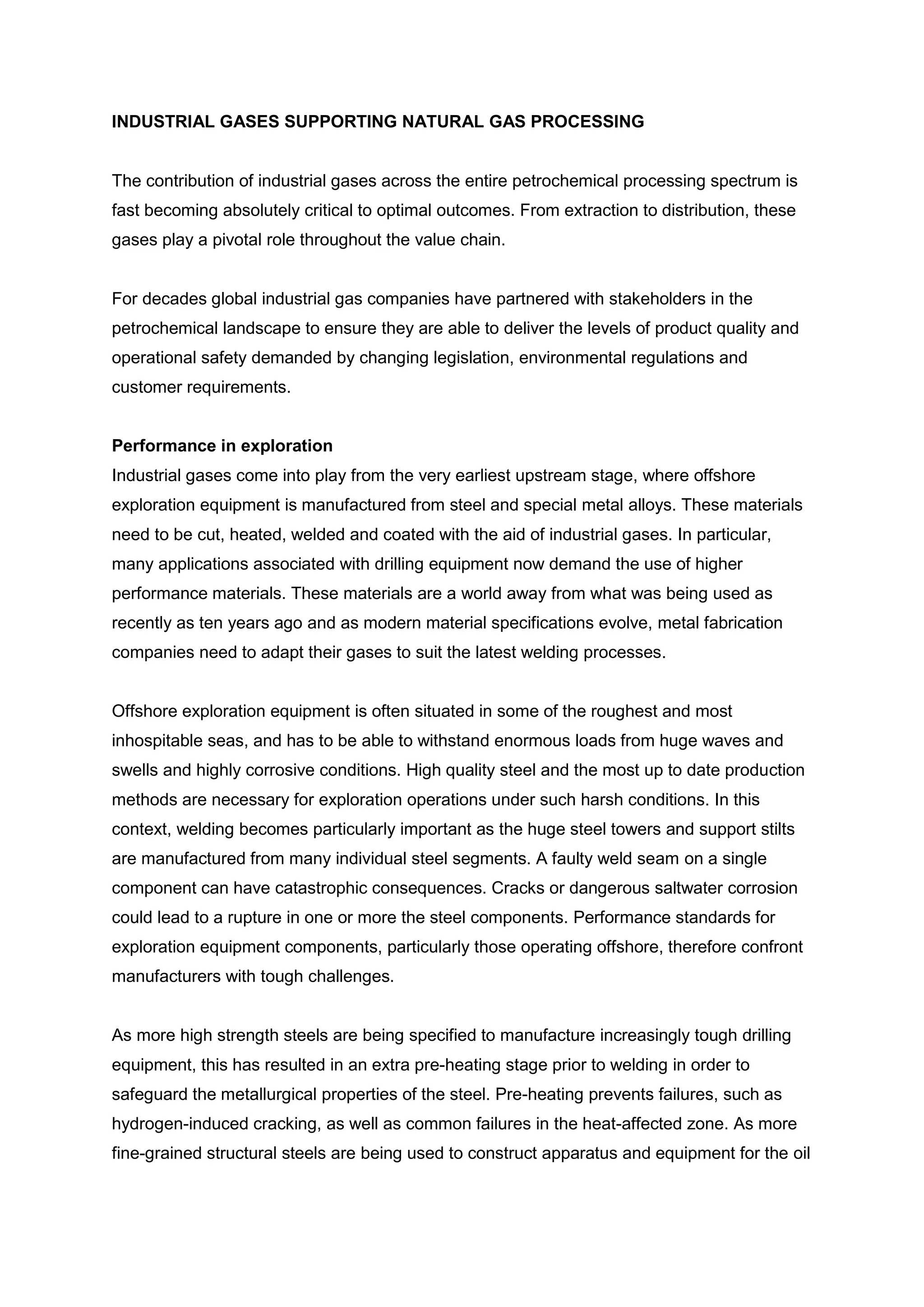 Industrial gases supporting natural gas processing | PDF