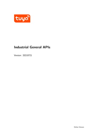 Industrial General APIs_Tuya Smart_API Products.pdf | Computer Software and Applications | Computing
