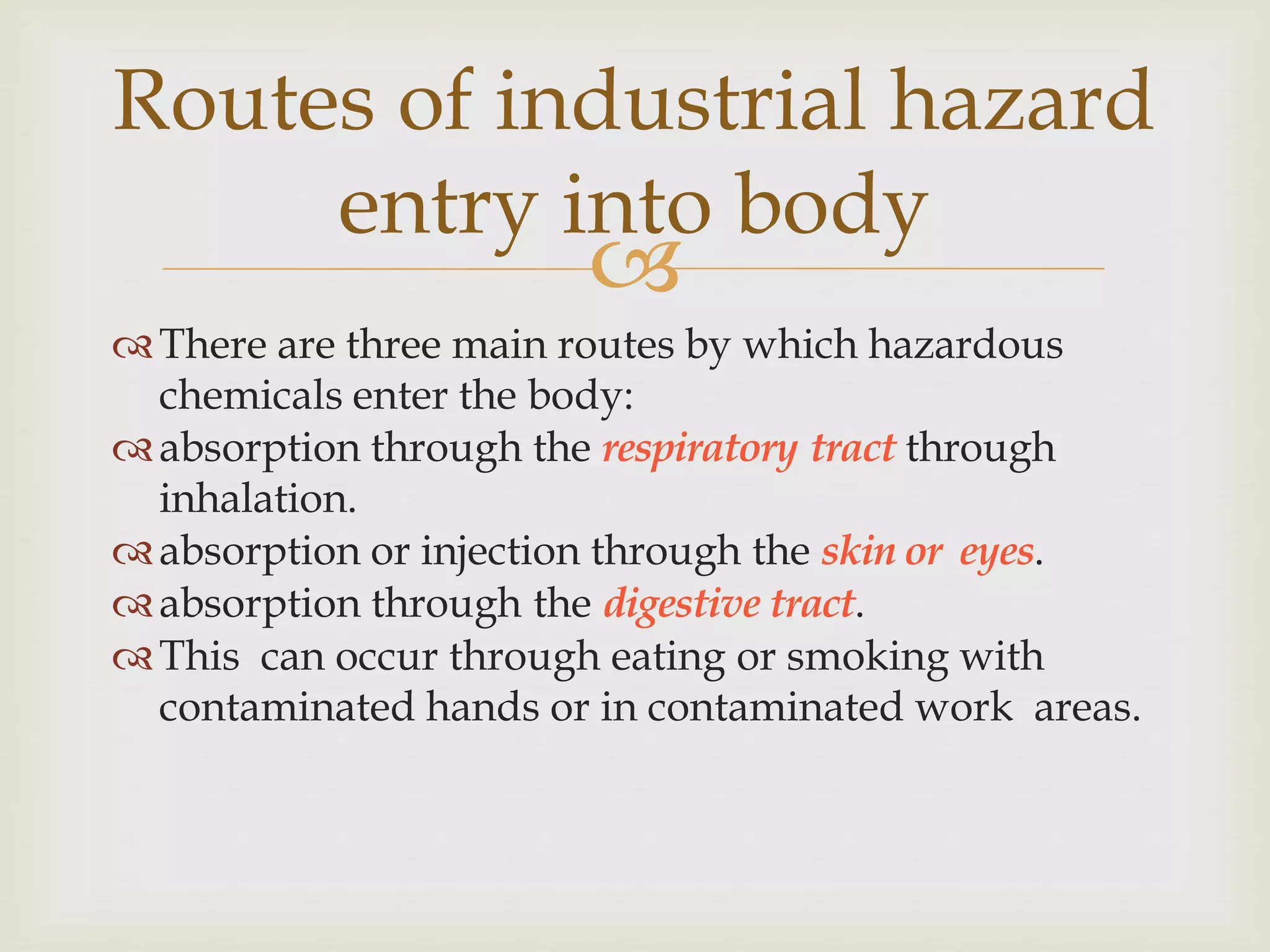 Industrial hazards 4rth yr | PPT
