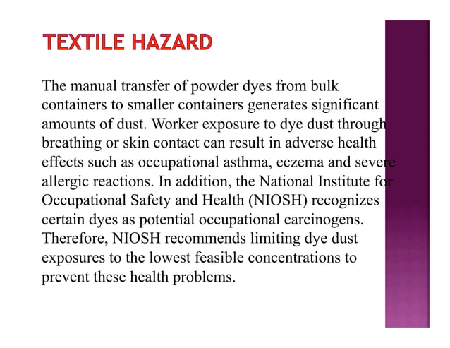 Industrial Hazards and Their Safety Measure in Textile Industry | PDF ...