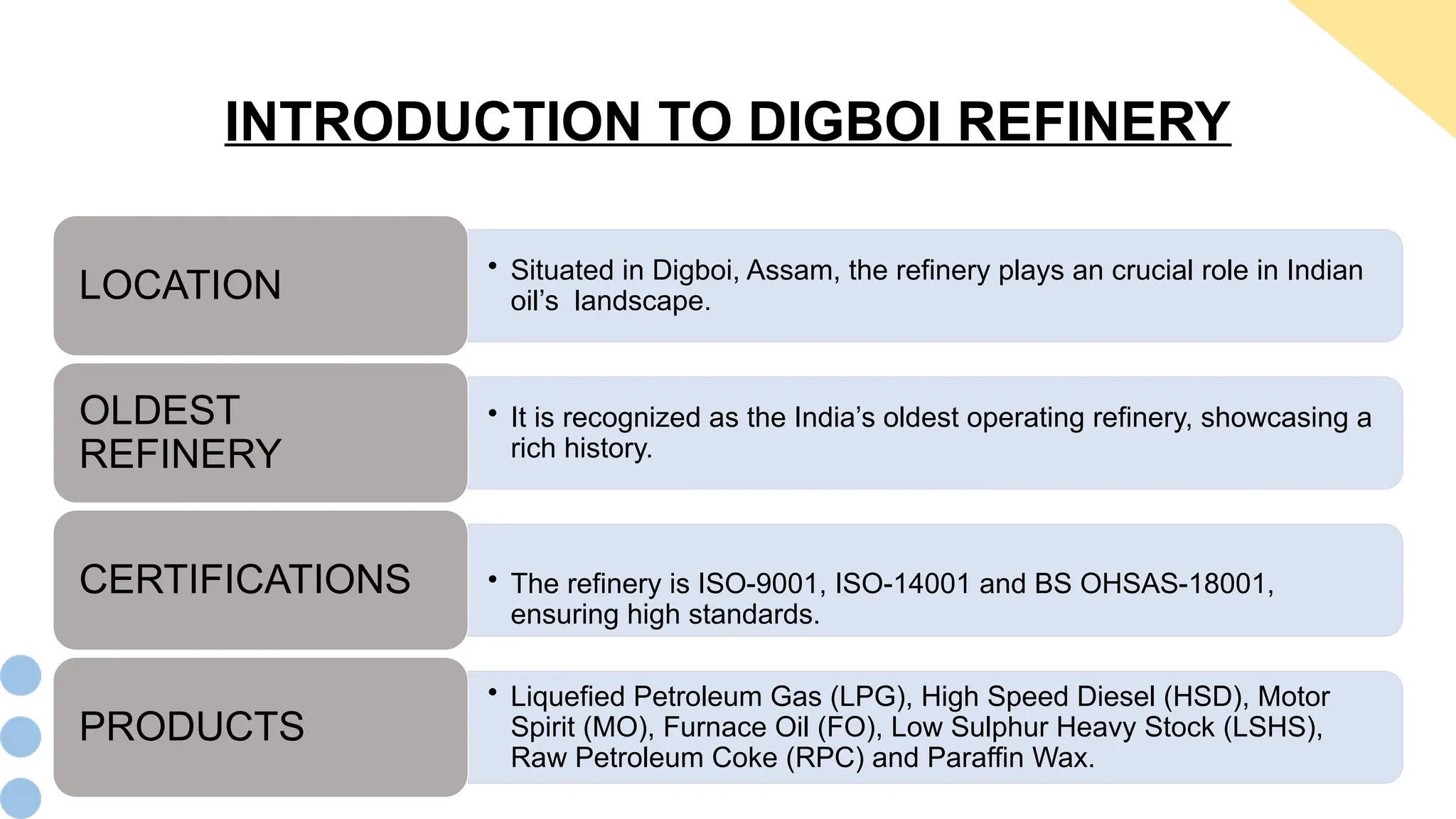 Industrial Internship ppt at digboi IOCL | PPT