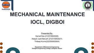 Industrial Internship ppt at digboi IOCL | PPT