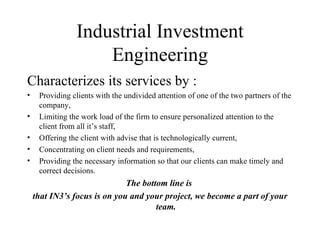 Industrial Investment Engineering Presentation | PPT | Mechanical and ...