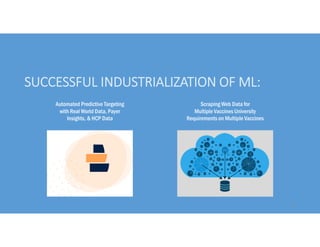 INDUSTRIALIZING INDUSTRIALIZING MACHINE LEARNING IN PHARMA: Challenges ...
