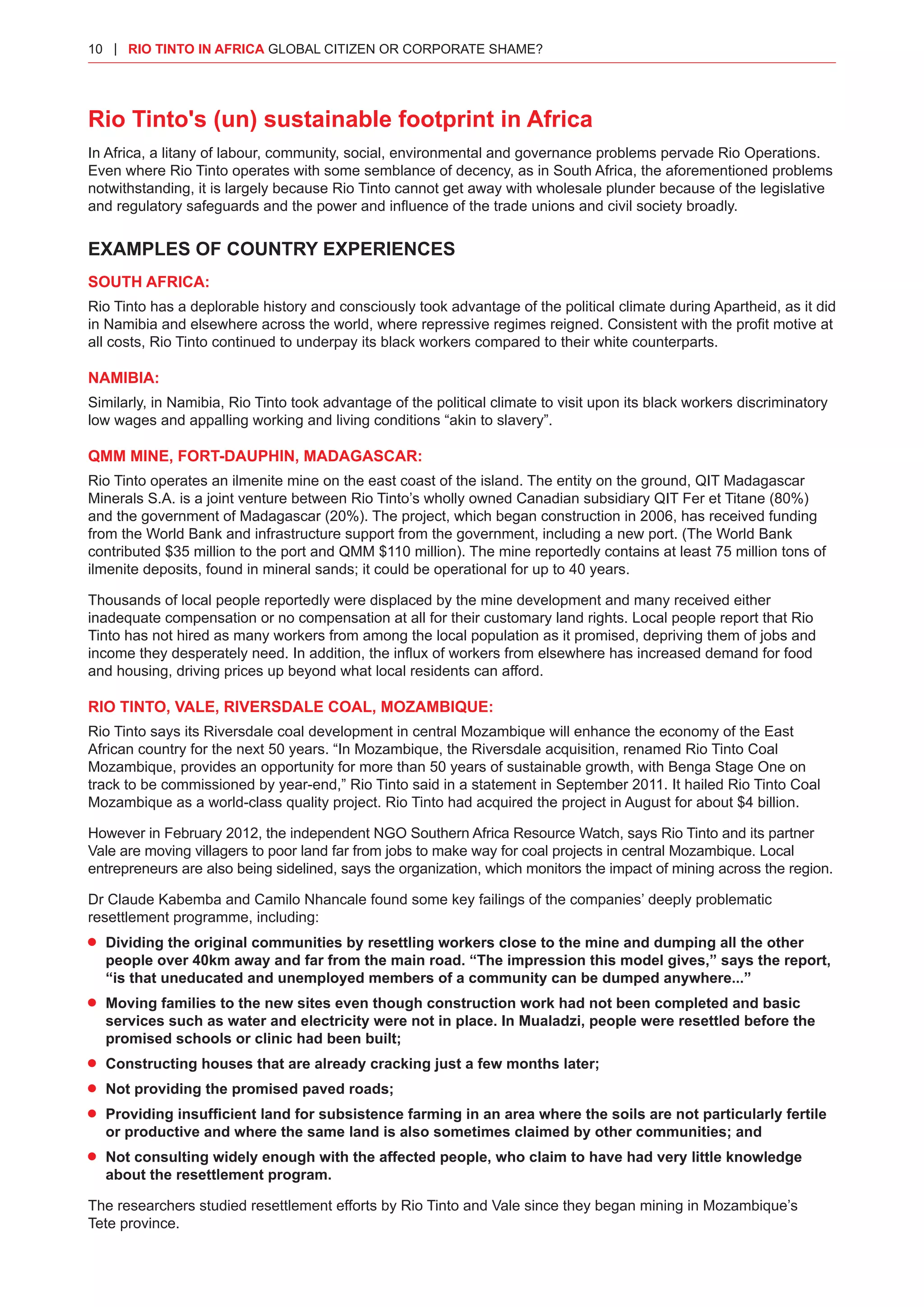 Rio Tinto Africa | PDF | Business | Business and Finance