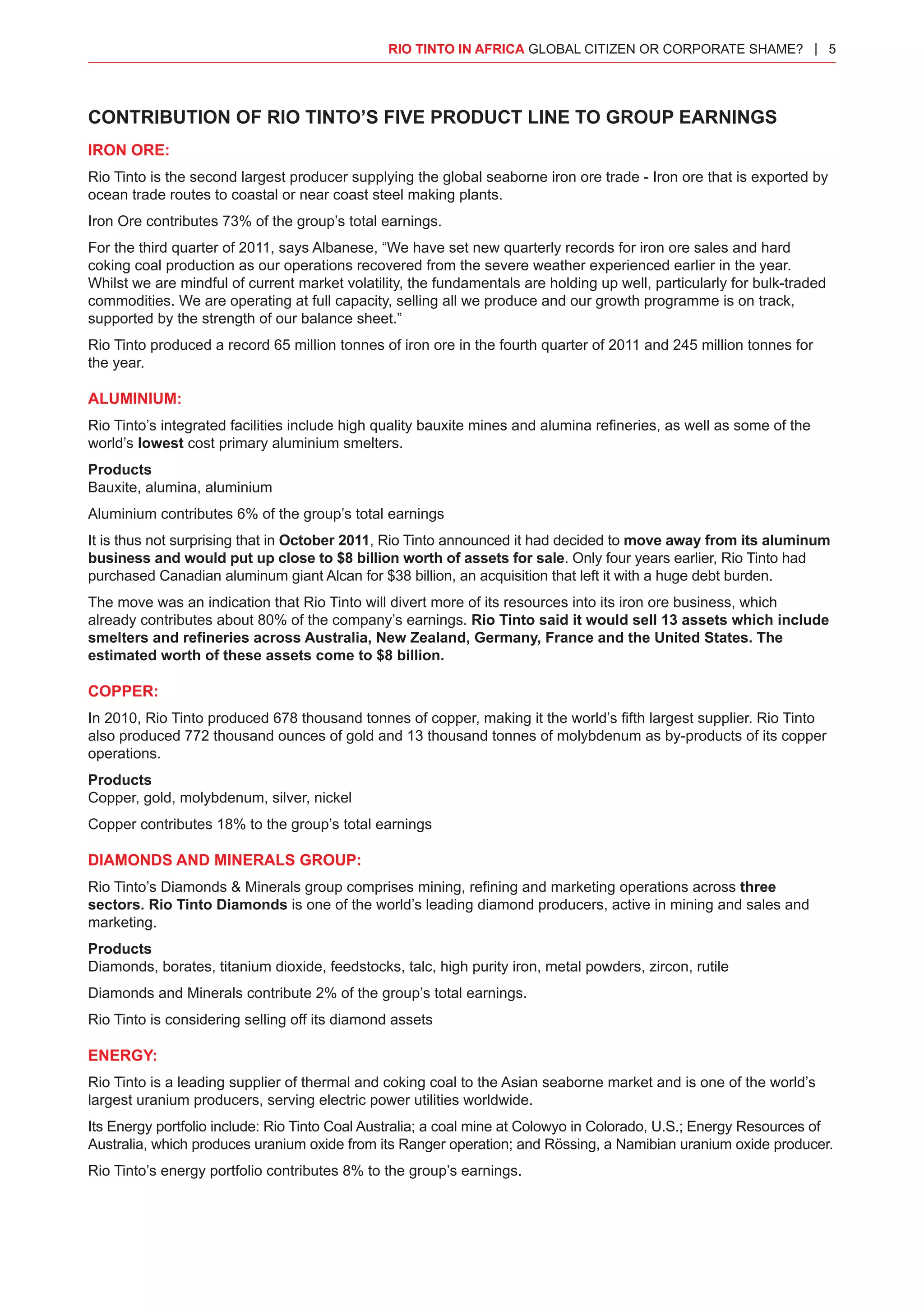 Rio Tinto Africa | PDF | Business | Business and Finance