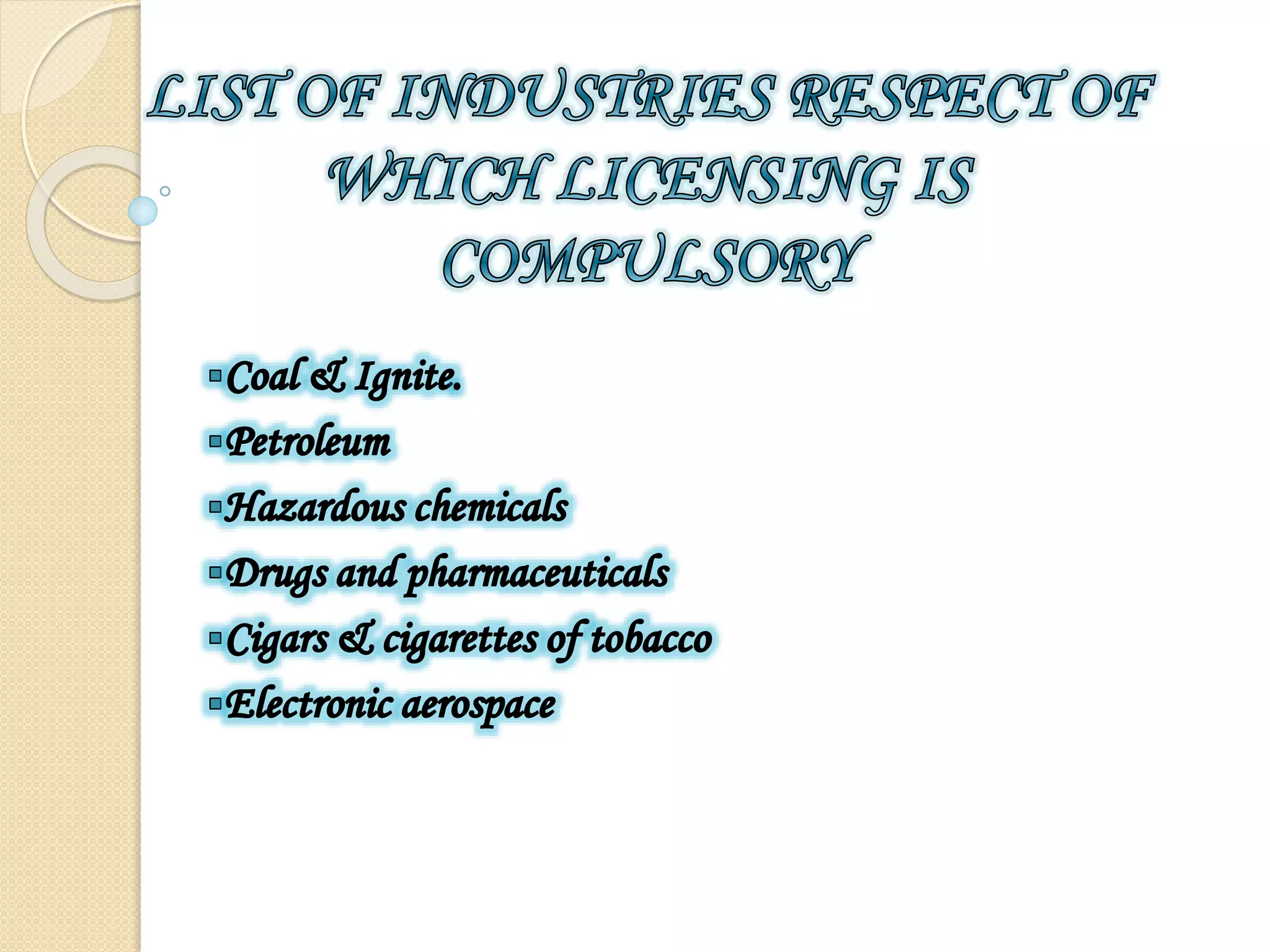Industrial licensing | PPTX