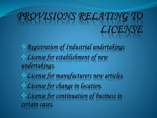 Industrial licensing | PPTX