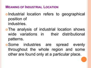 Alfred Weber's Theory of industrial location | PPTX