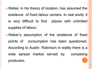 Alfred Weber's Theory of industrial location | PPTX