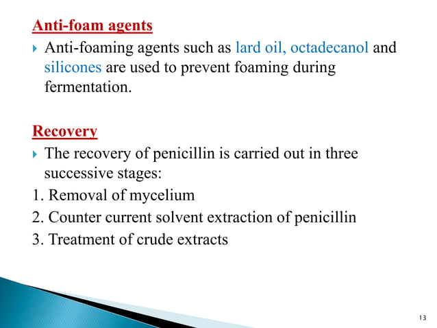 Production of Penicillin by Fermentation | PPTX | Chemistry | Science