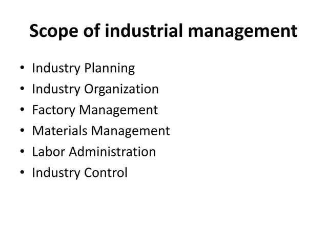 Industrial management | PPTX