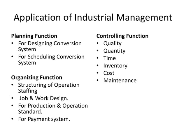 Industrial management | PPTX
