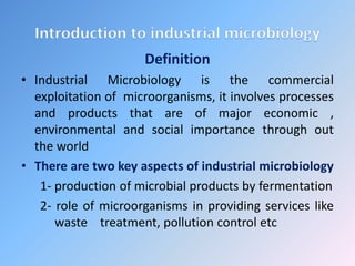 Introduction of Industrial microbiology (Lecture 1) | PDF