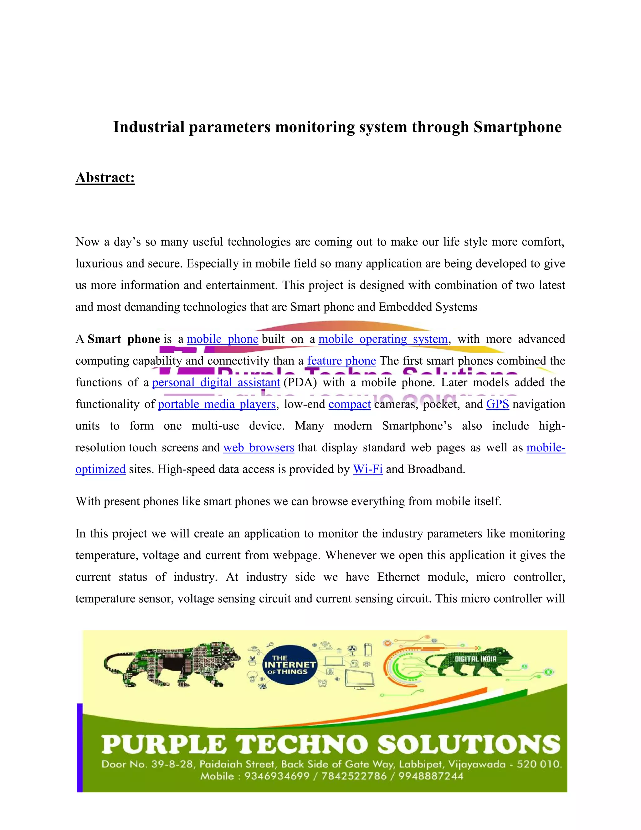 Industrial parameters monitoring system through smartphone | PDF