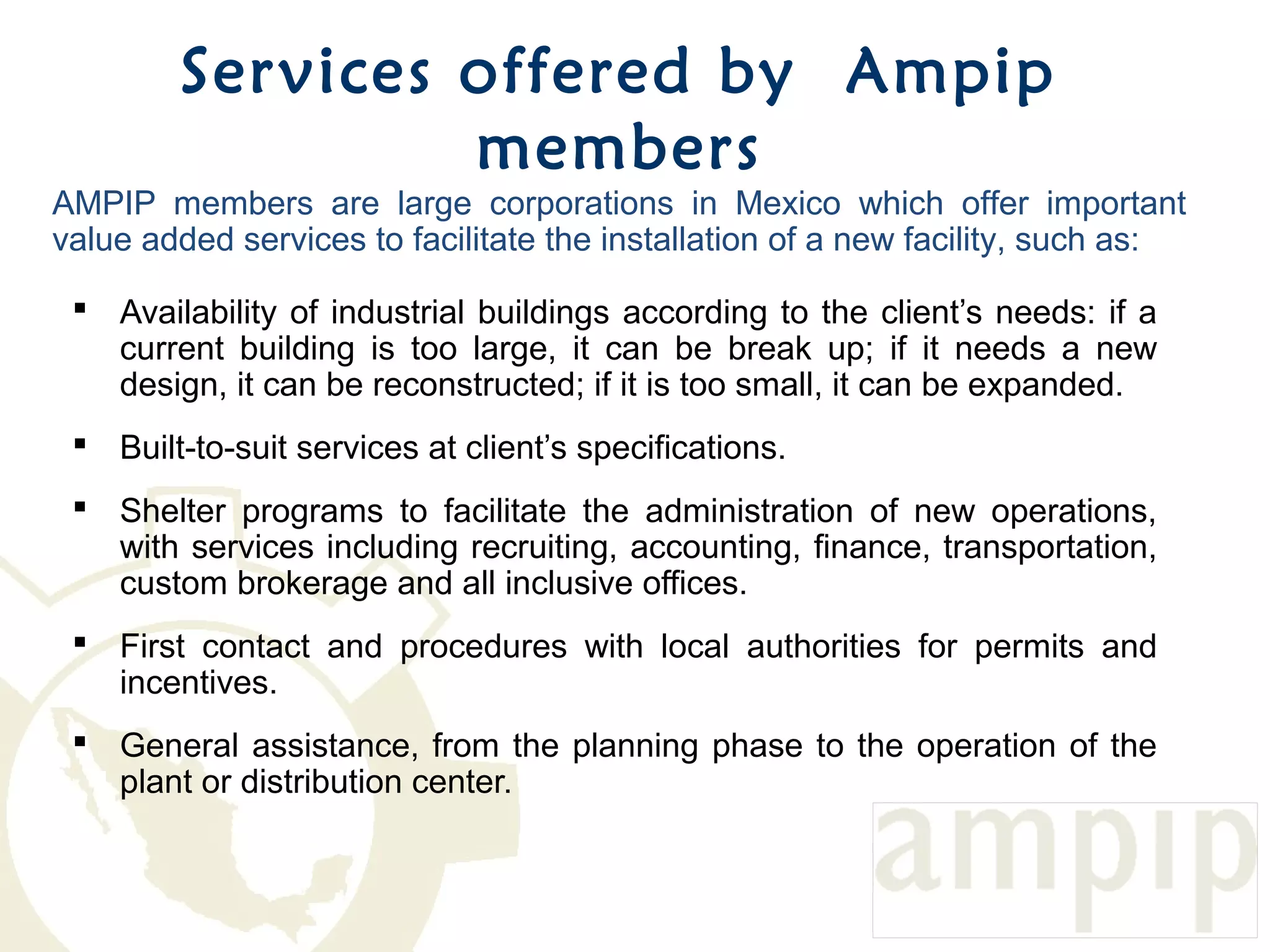 Industrial parks in Mexico, AMPIP | PPT
