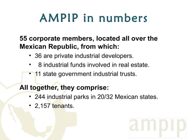 Industrial parks in Mexico, AMPIP | PPT