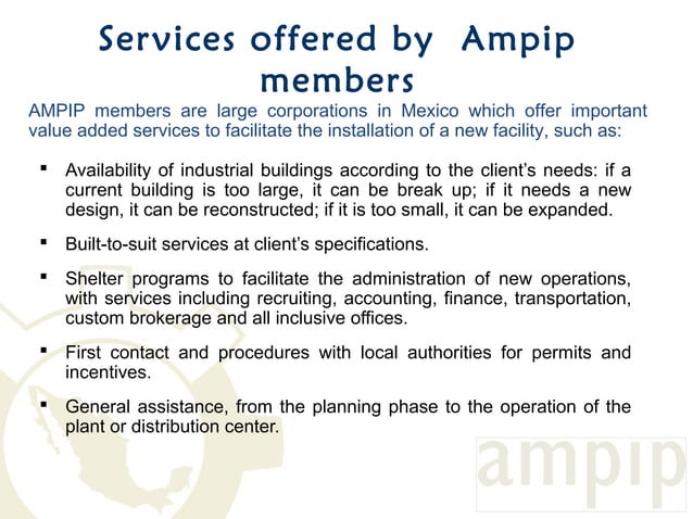 Industrial parks in Mexico, AMPIP | PPT