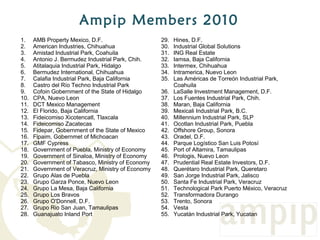 Industrial parks in Mexico, AMPIP | PPT