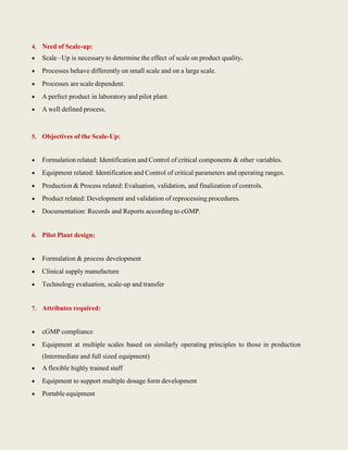 Pilot plant scaleup techniques | unit 1 | Industrial pharmacy | DOCX
