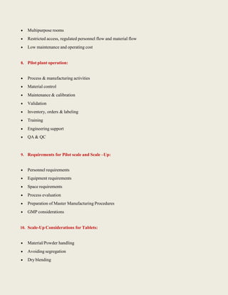 Pilot plant scaleup techniques | unit 1 | Industrial pharmacy | DOCX