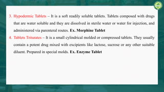 Industrial Pharmacy - 1 (Unit 2: Tablets) | B.Pharm 5th Sem | Tablet ...