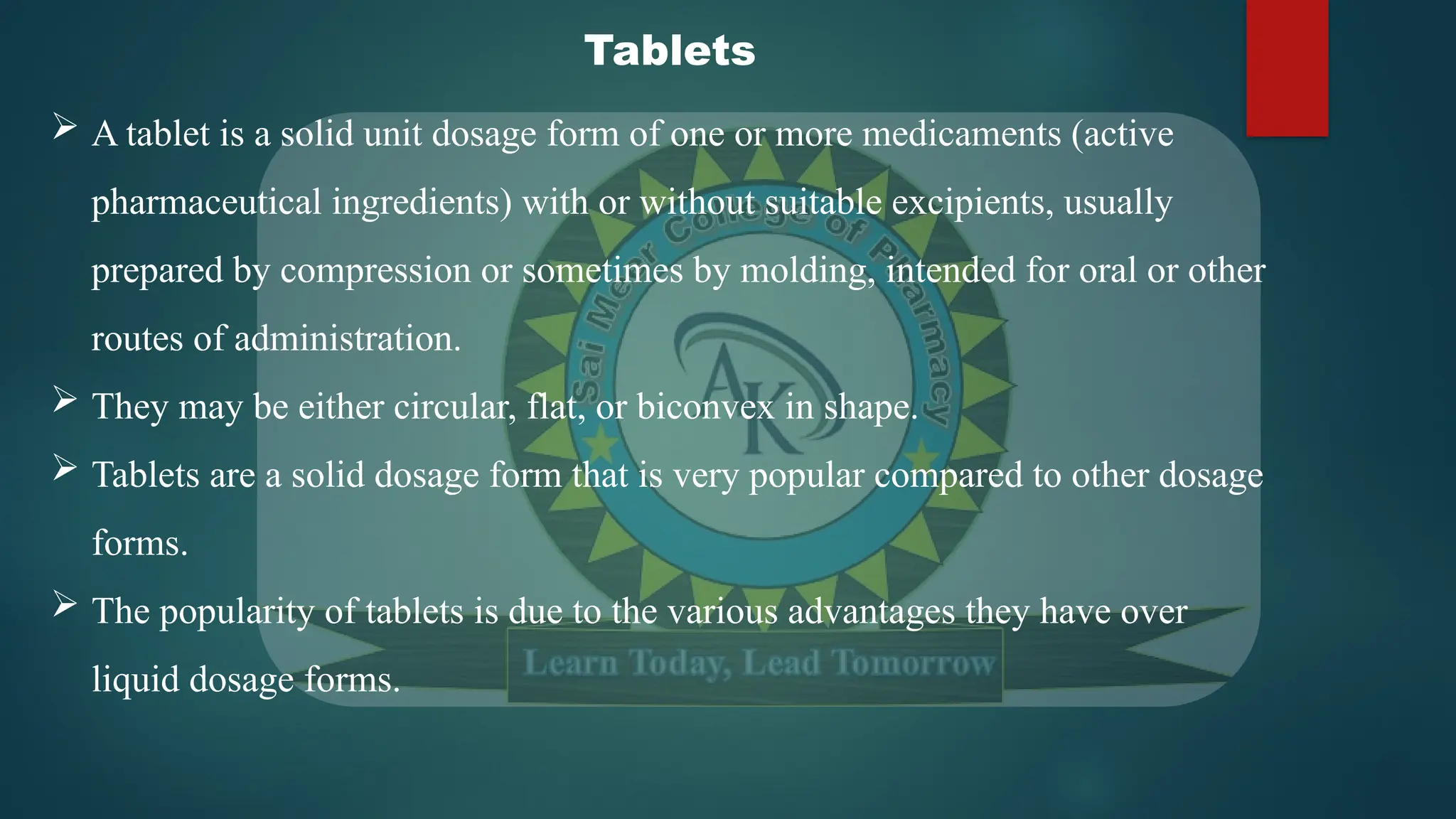 Tablets & Liquid orals Industrial pharmacy-I UNIT-2, B. Pharam V ...